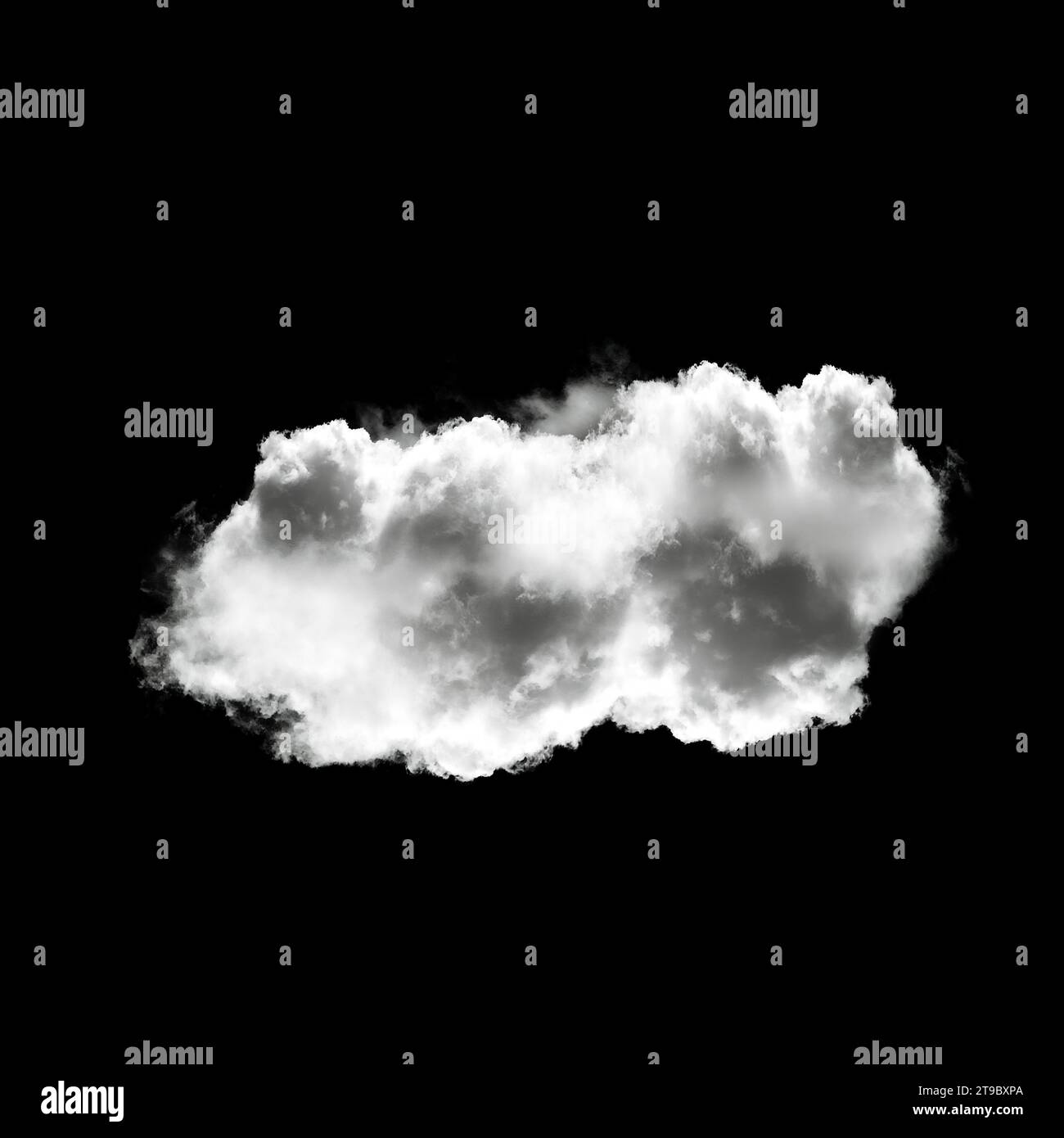 Single cloud isolated over black background, 3D illustration, realistic ...