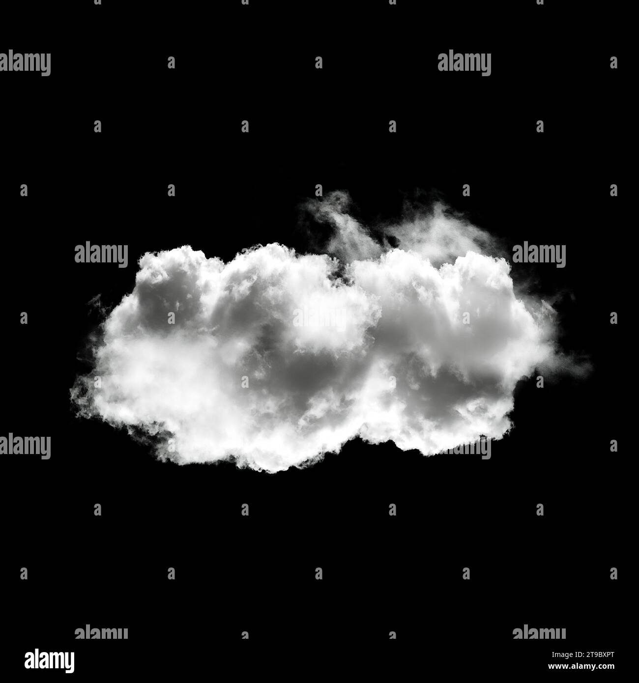 Single cloud isolated over black background, 3D illustration, realistic ...