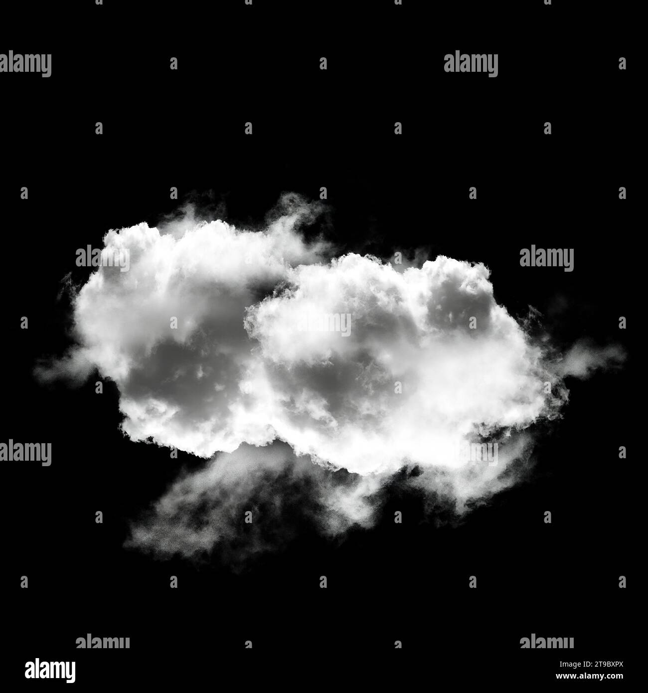 Single cloud isolated over black background, 3D illustration, realistic ...