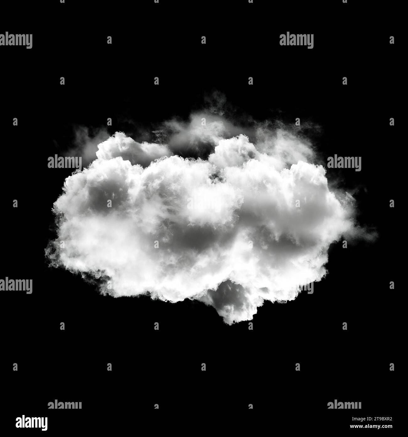 Single cloud isolated over black background, 3D illustration, realistic ...