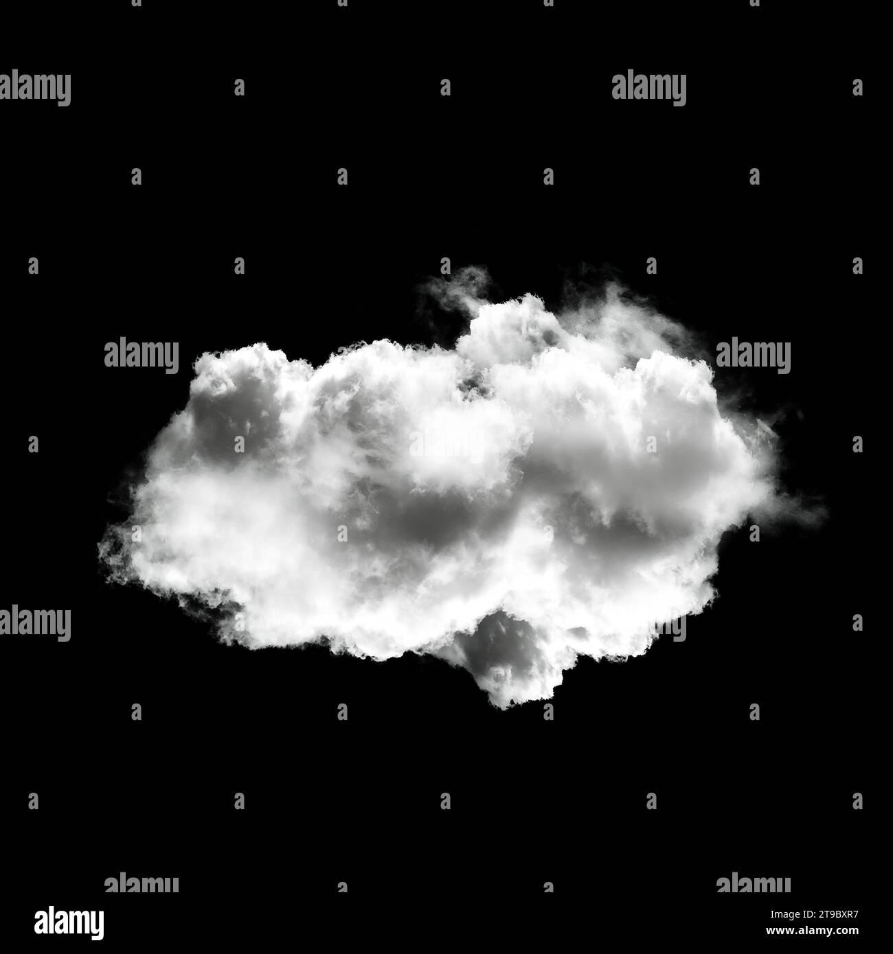 Single cloud isolated over black background, 3D illustration, realistic ...