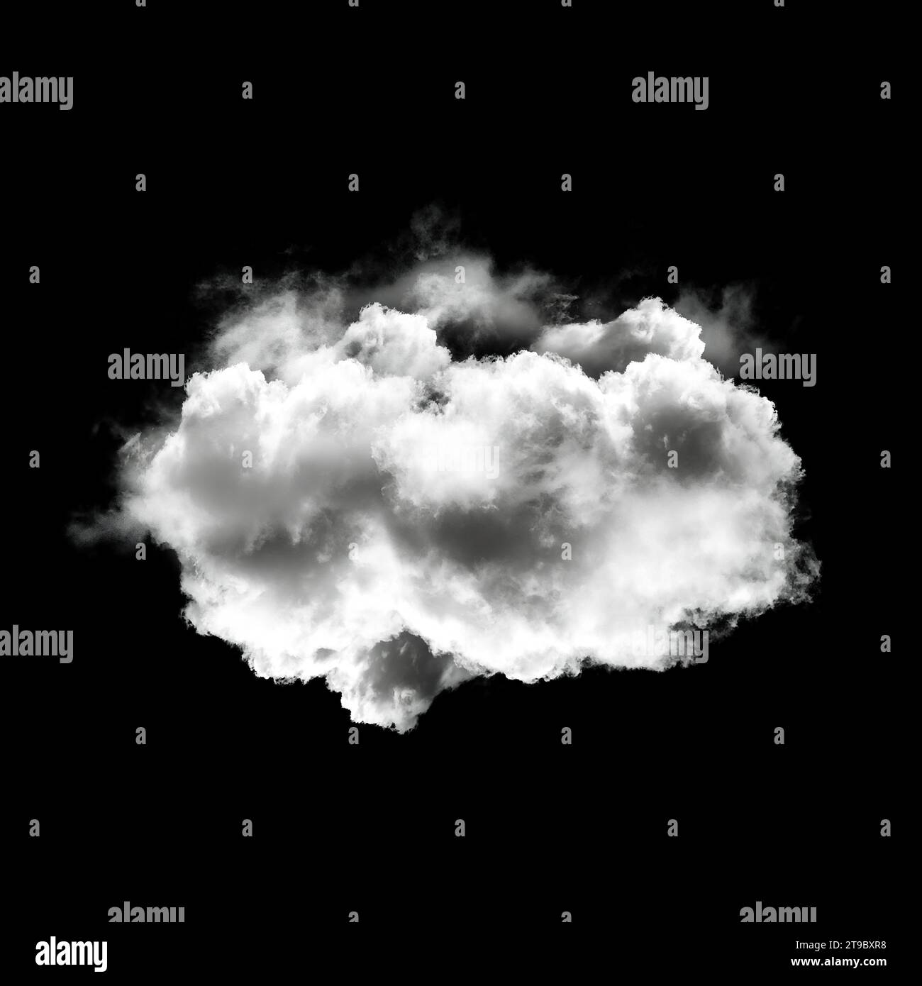 Single cloud isolated over black background, 3D illustration, realistic ...