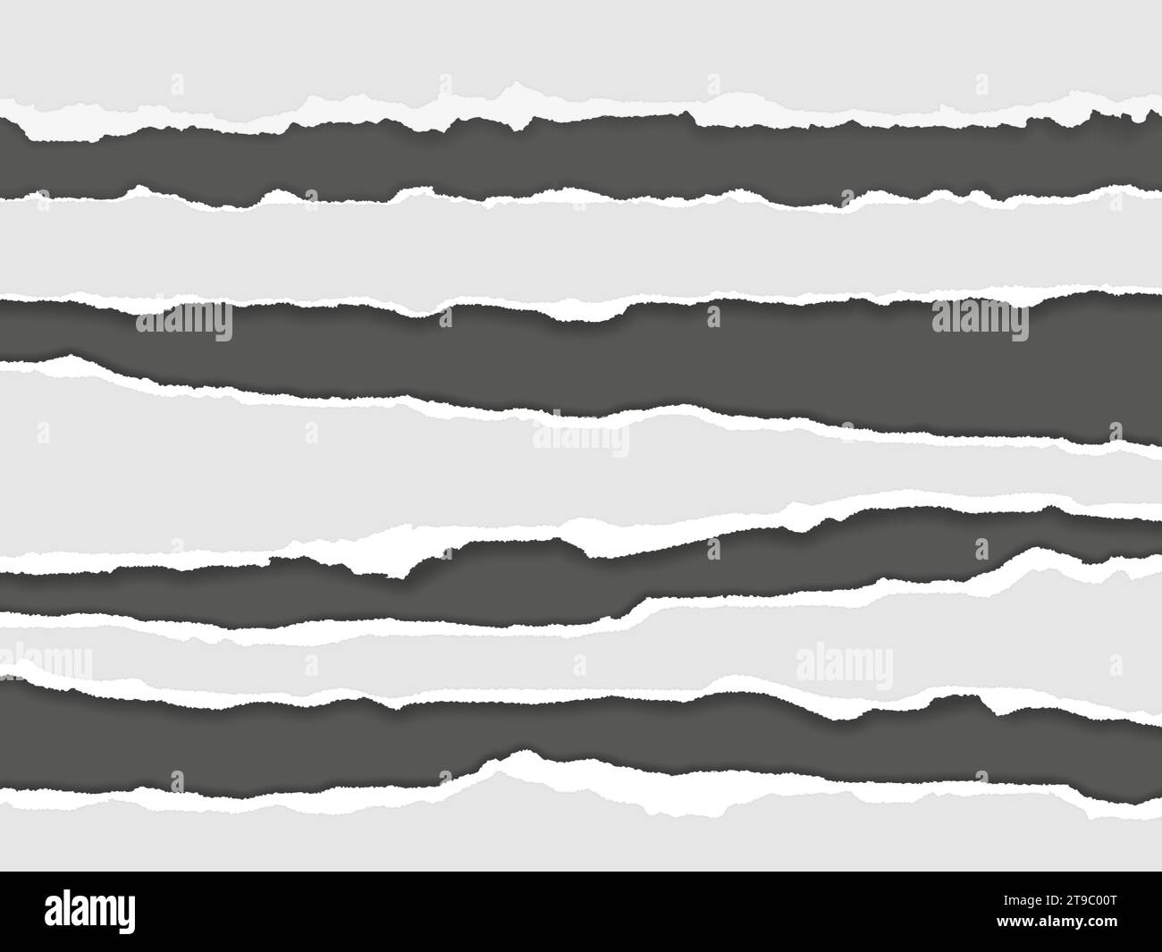 Torn paper divider lines. Ripped cardboard page edge, horizontal paper ...