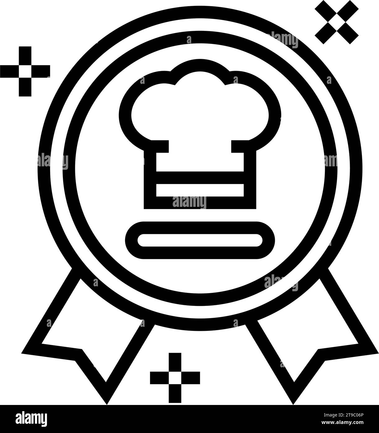 cooking competitions restaurant chef line icon vector illustration ...