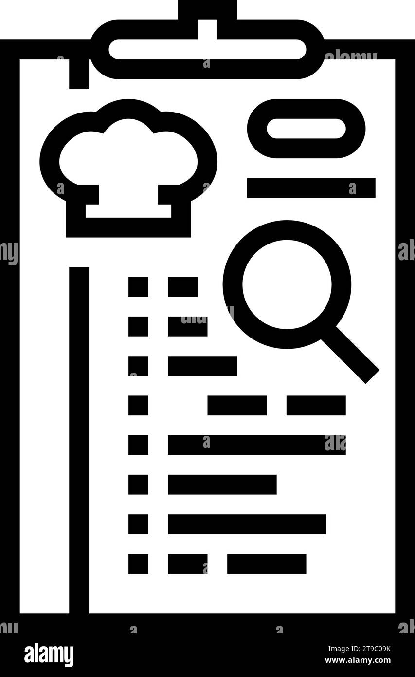 menu planning restaurant chef line icon vector illustration Stock ...