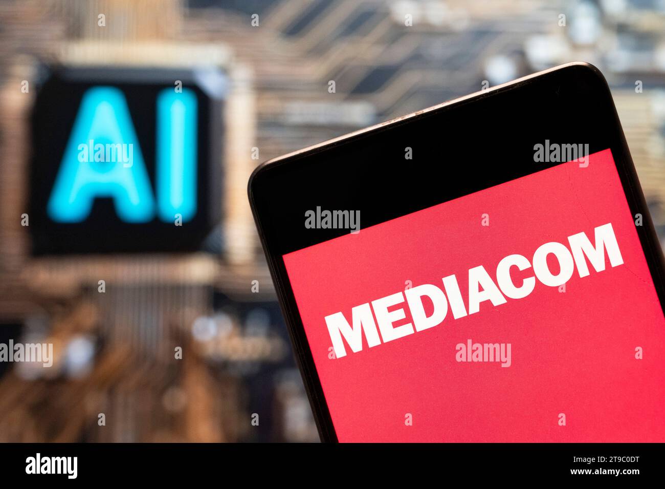 In this photo illustration, the British media agency networks MediaCom ...