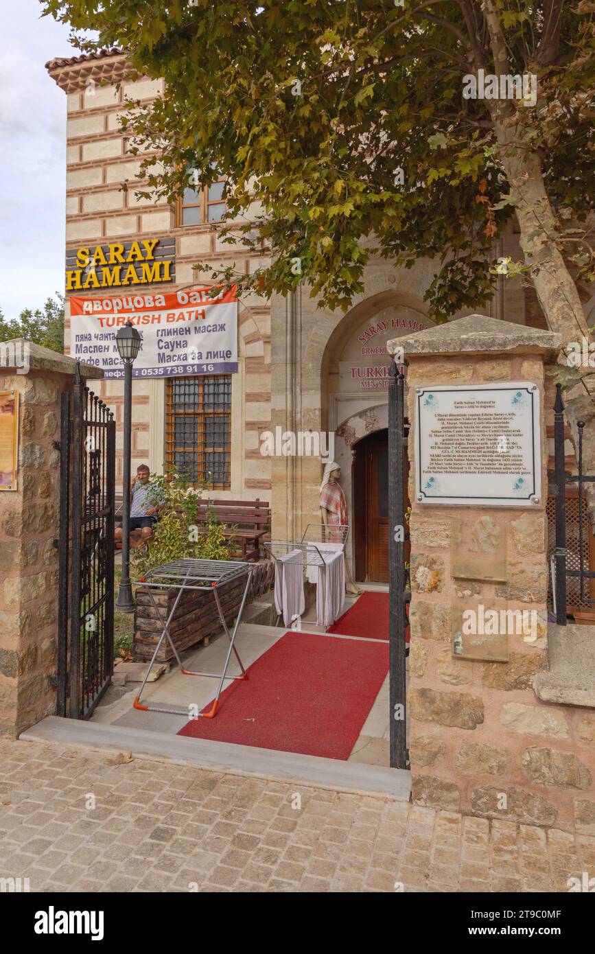 Edirne, Turkey - October 17, 2023: Entrance Gate to Turkish Bath Spa ...