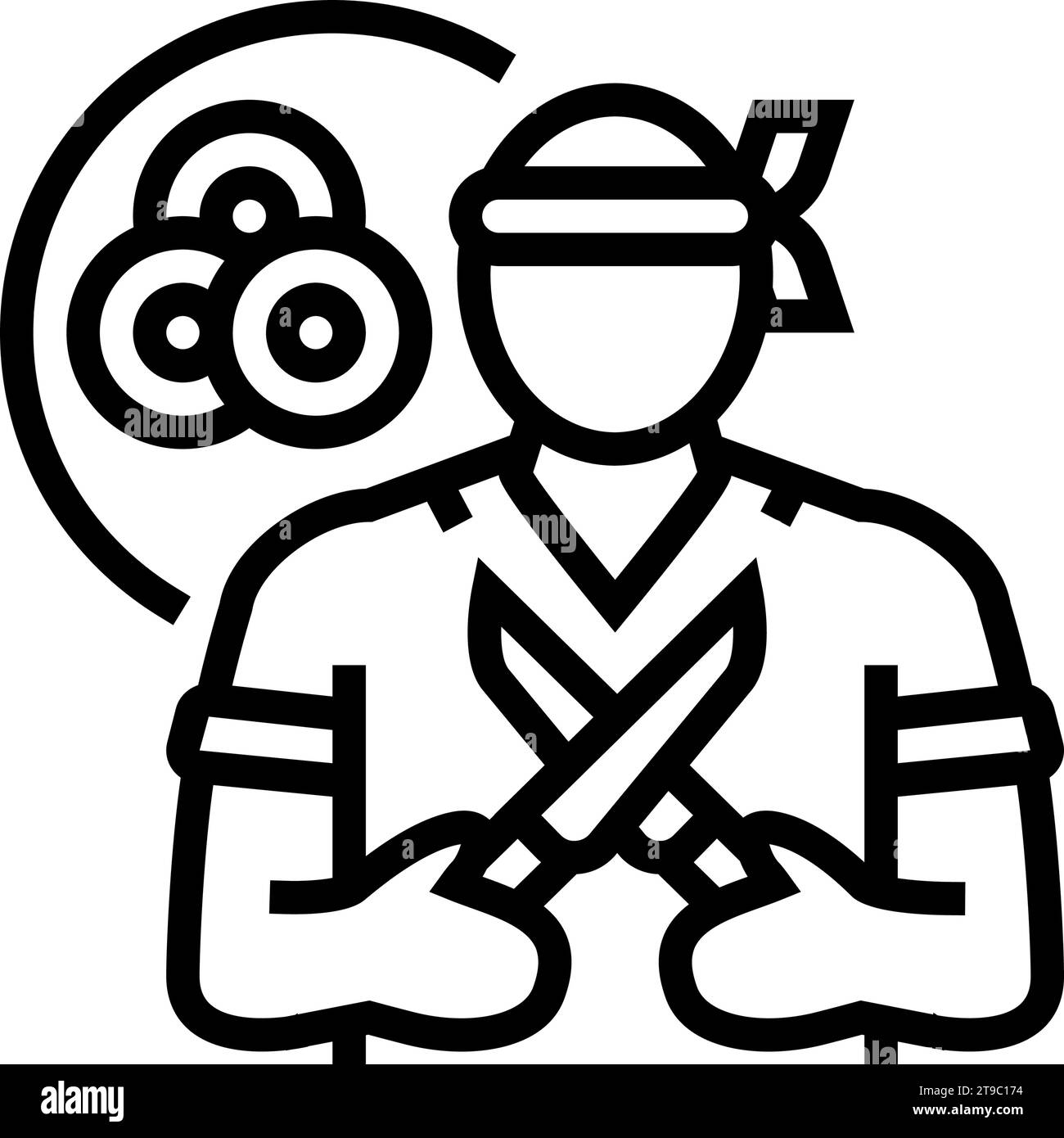 sushi chef restaurant line icon vector illustration Stock Vector Image ...