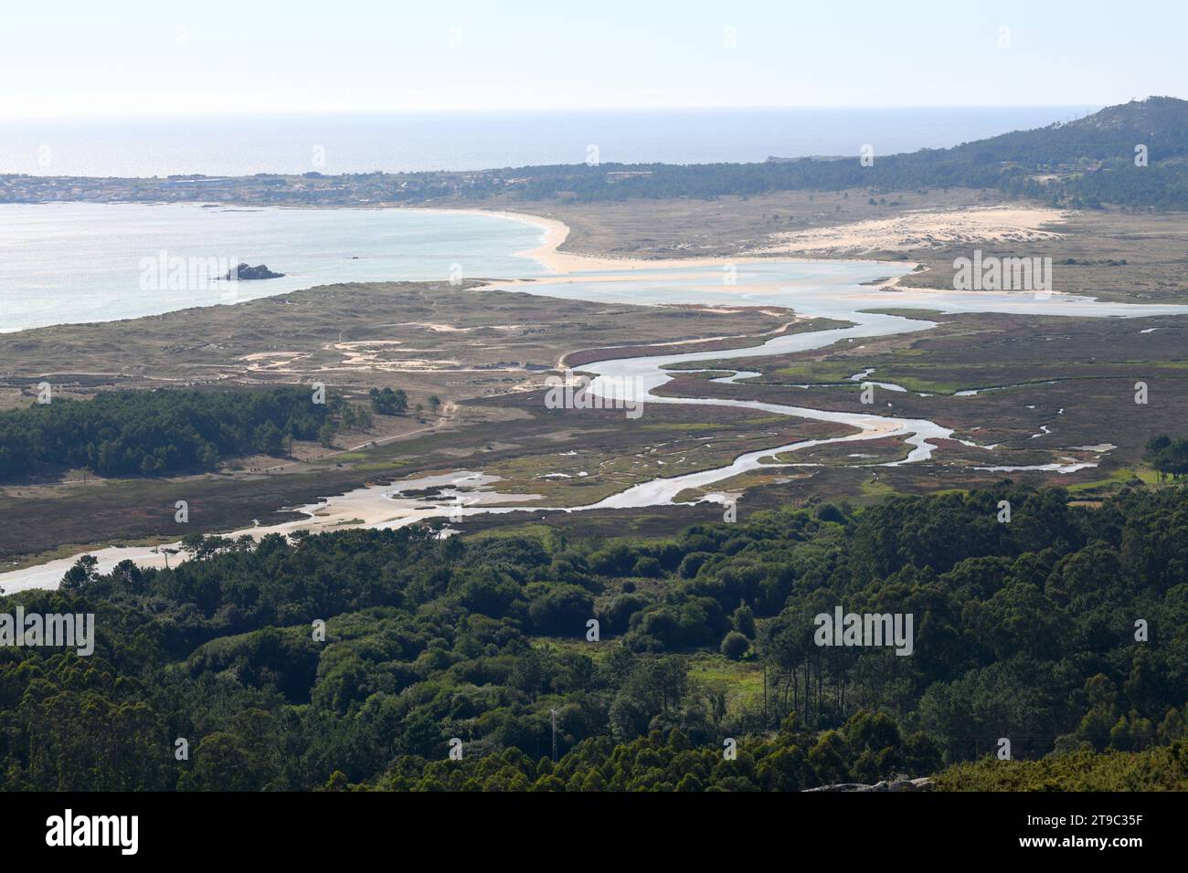 Dunas de Corrubedo y Lagunas de Carregal y Vixan Natural Park seen from ...