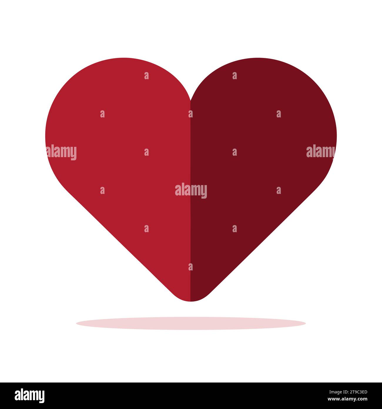 Love symbol in flat style. Red love heart icon. Heart shape icon ...