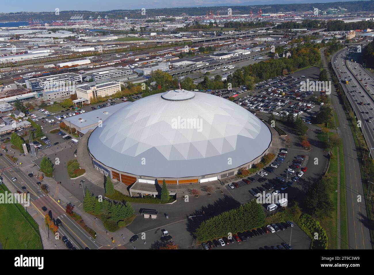 A general overall aerial view of the Tacoma Dome, Friday, Oct. 27, 2023 ...