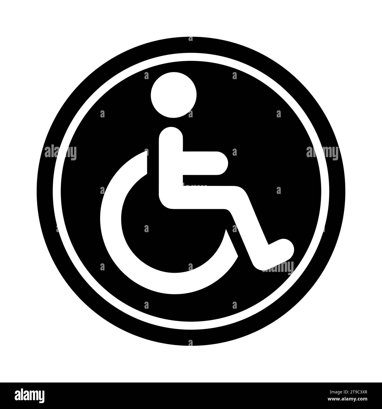 Icon of disabled person in wheelchair. Pictogram of an individual using ...