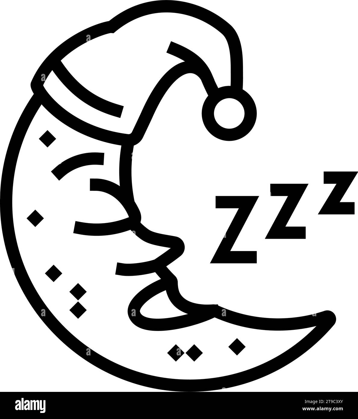 sleeping moon sleep night line icon vector illustration Stock Vector ...