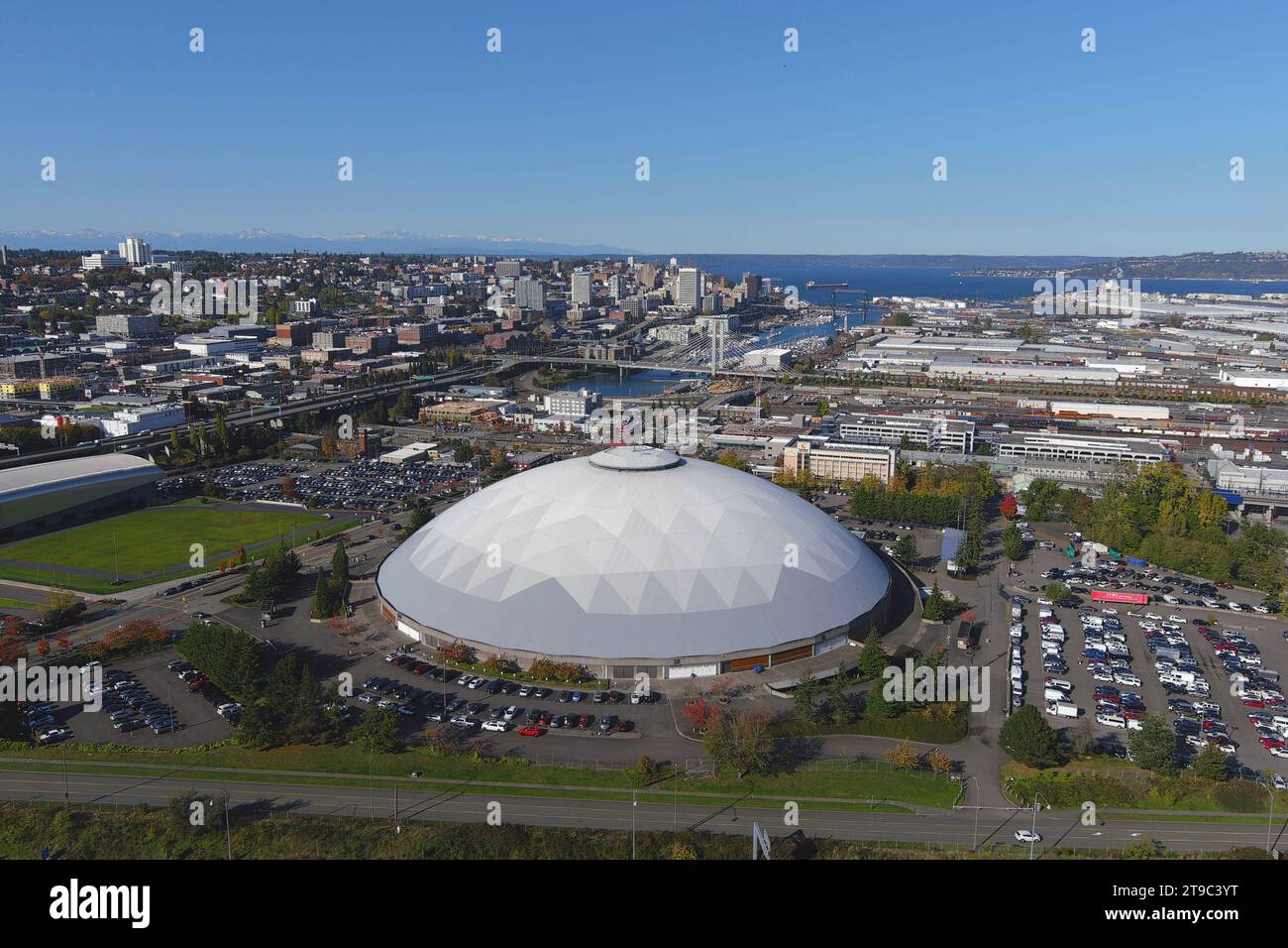 A general overall aerial view of the Tacoma Dome, Friday, Oct. 27, 2023 ...