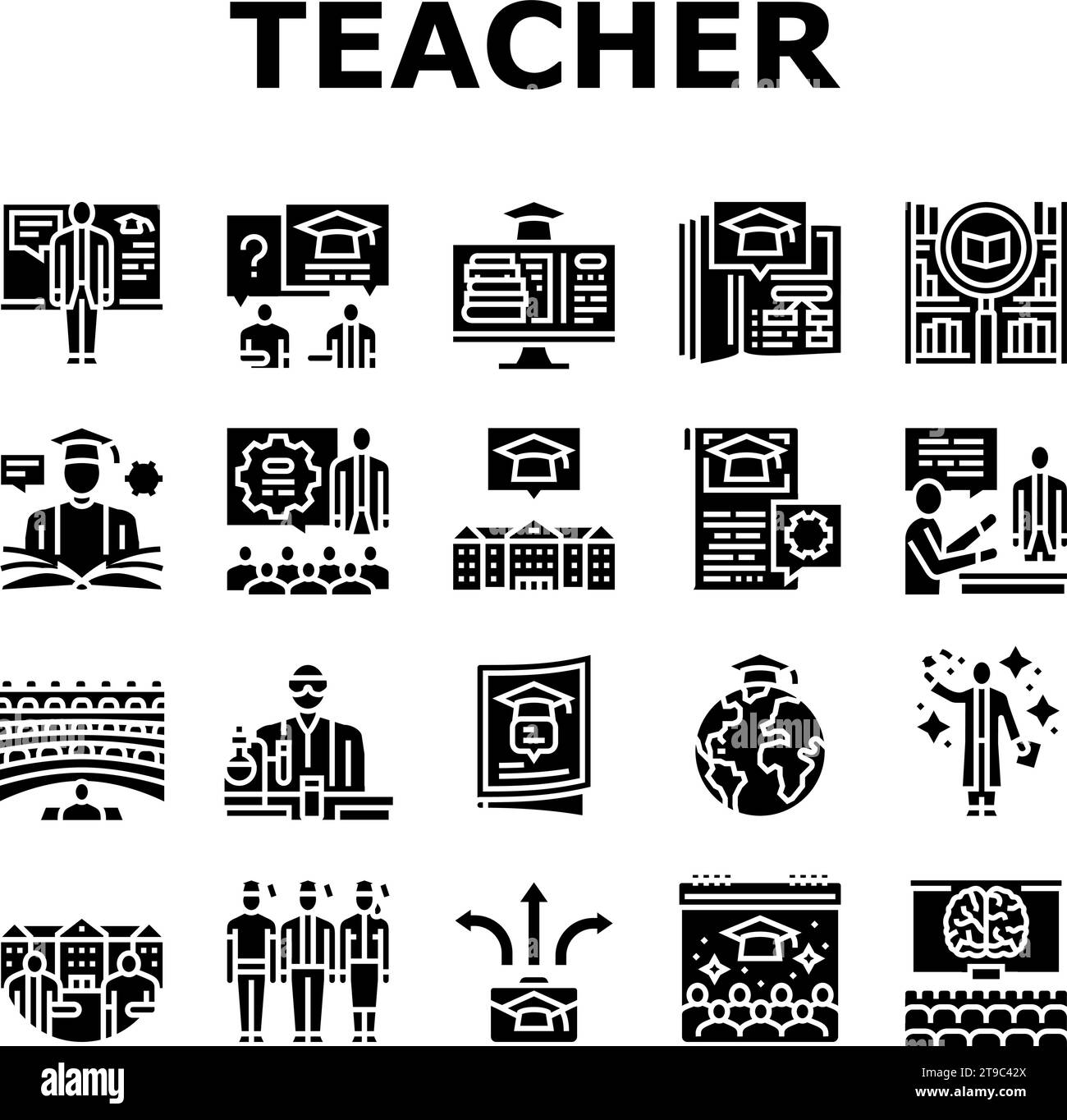 college teacher student class icons set vector Stock Vector Image & Art ... college teacher student class icons set vector Stock Vector Image & Art ...