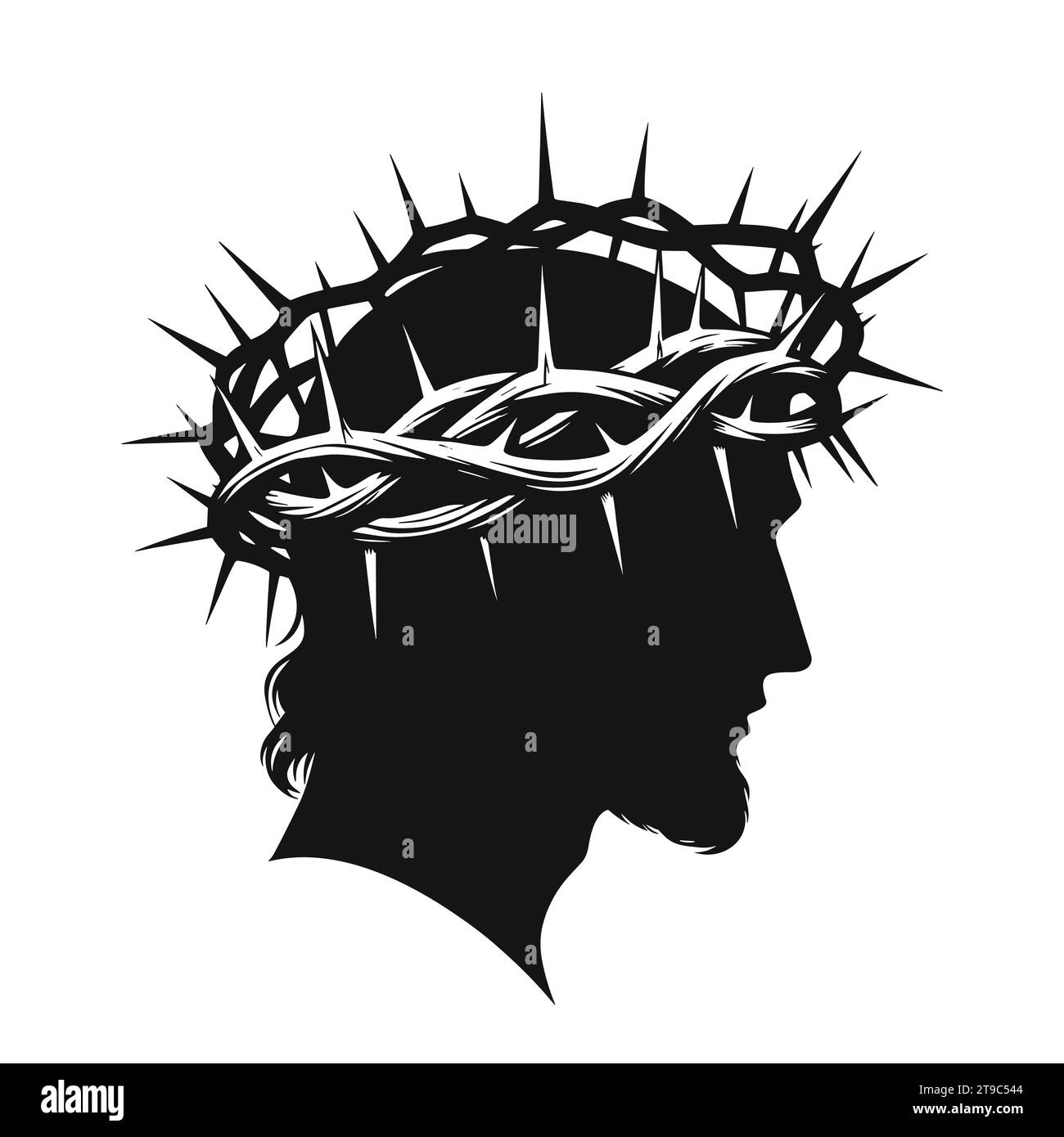 The face of Jesus Christ in a crown of thorns. Jesus with crown of ...