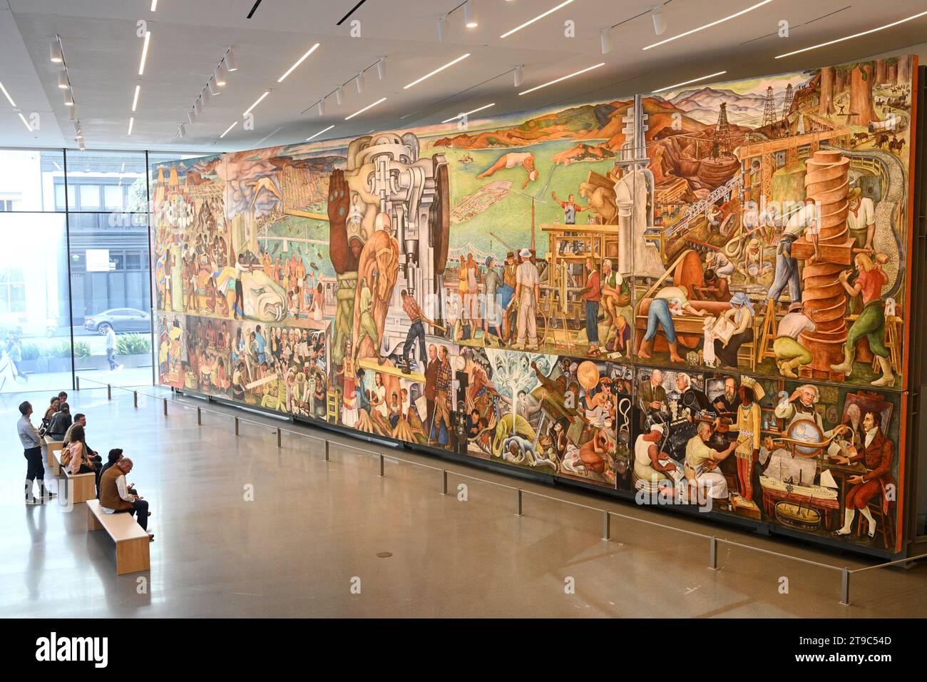 San Francisco, CA, USA - July 28, 2023: People observing "Pan American ...