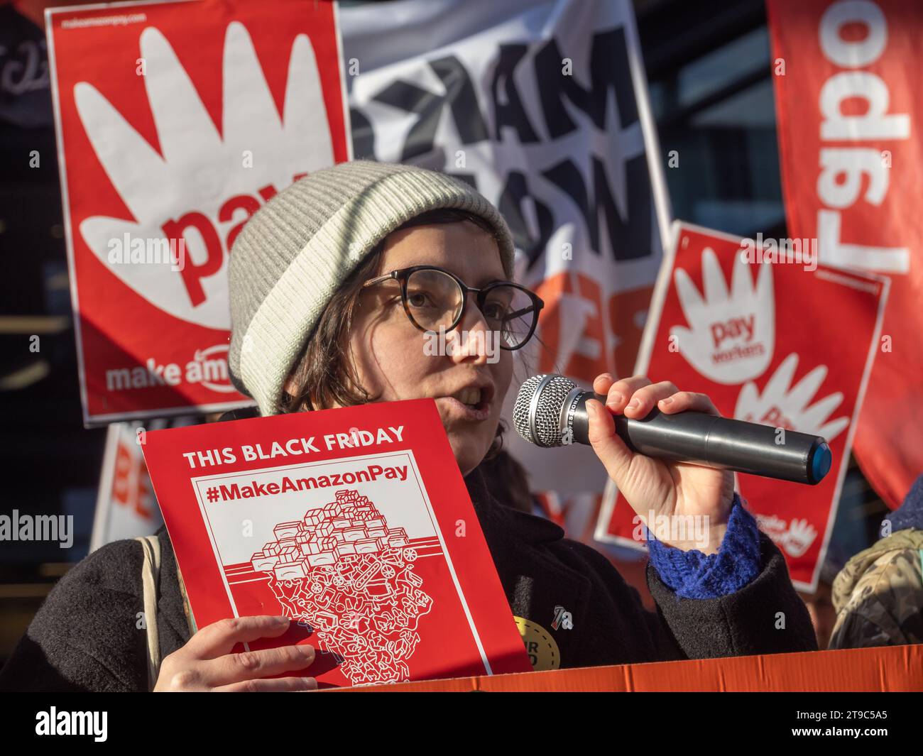 London, UK. 24 Nov 2023. A protest in London joined groups across the ...