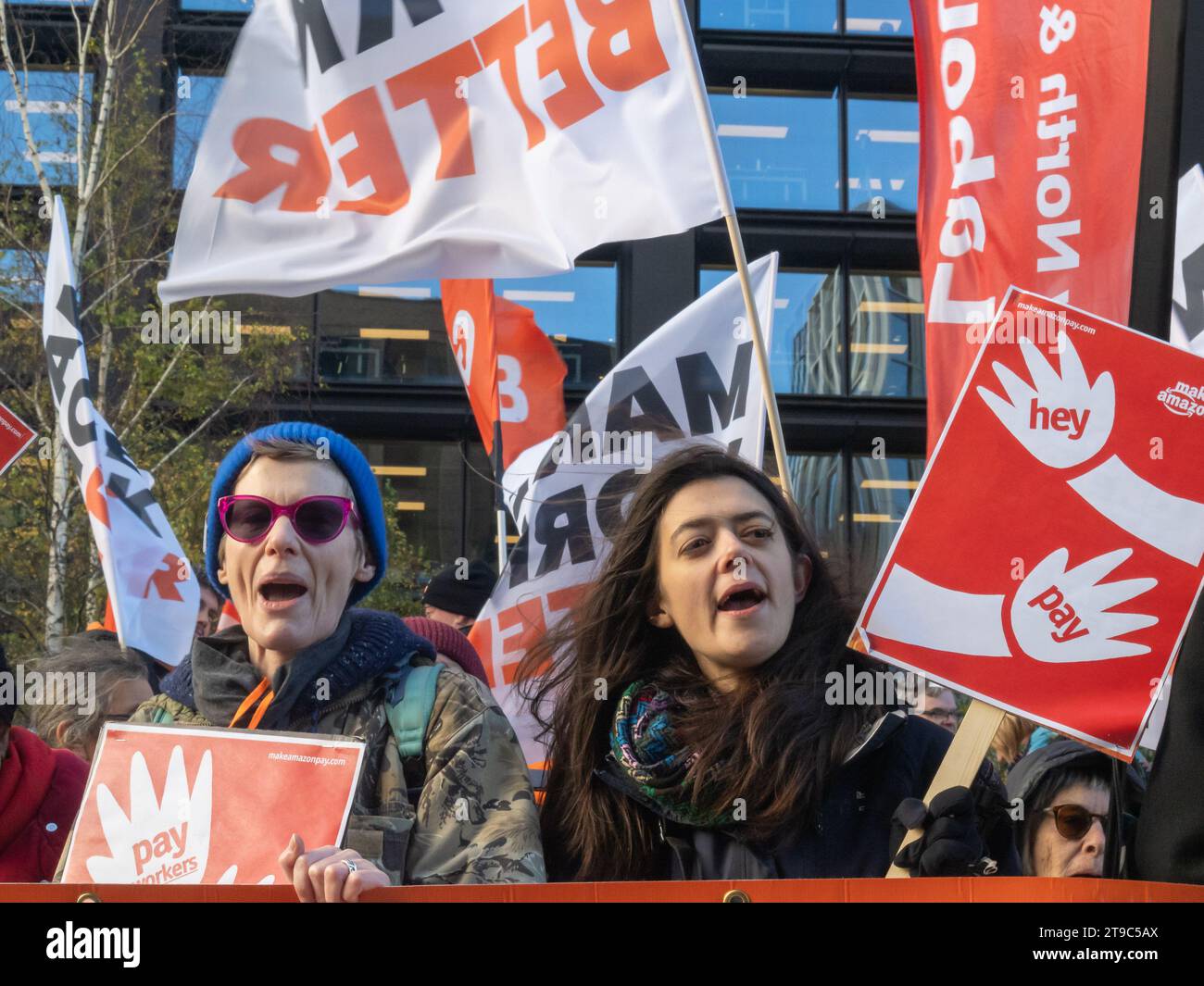 London, UK. 24 Nov 2023. A protest in London joined groups across the ...
