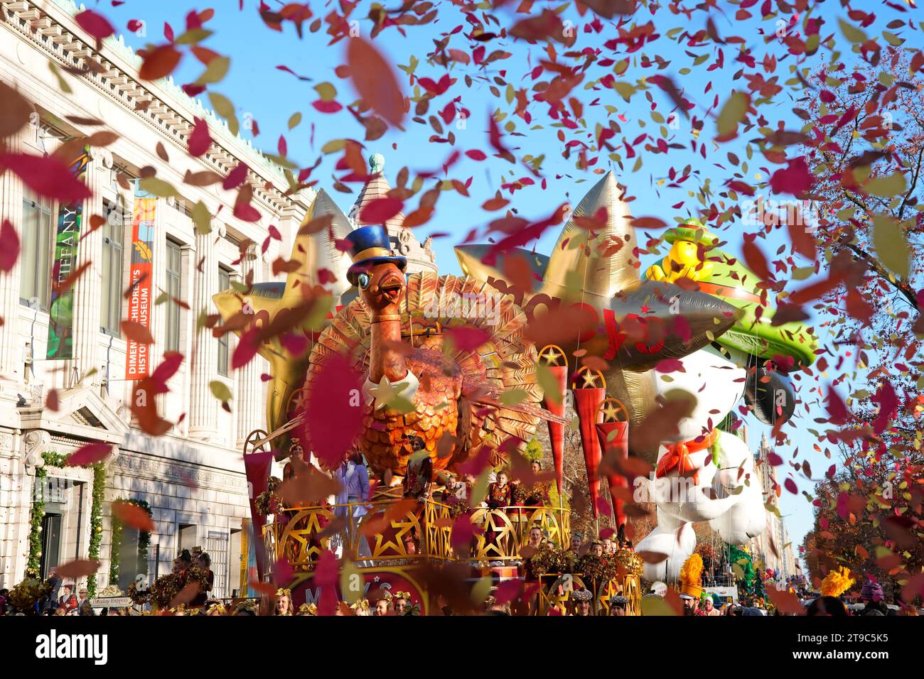 The Tom Turkey float rides in the Macy's Thanksgiving Day Parade on ...