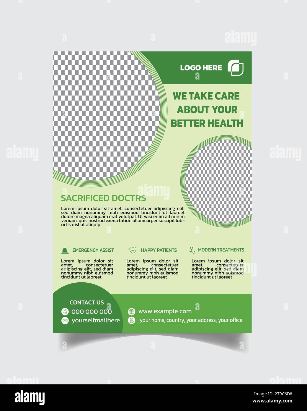 Unique modern medical flyer, healthcare cover a4 template, medical ...