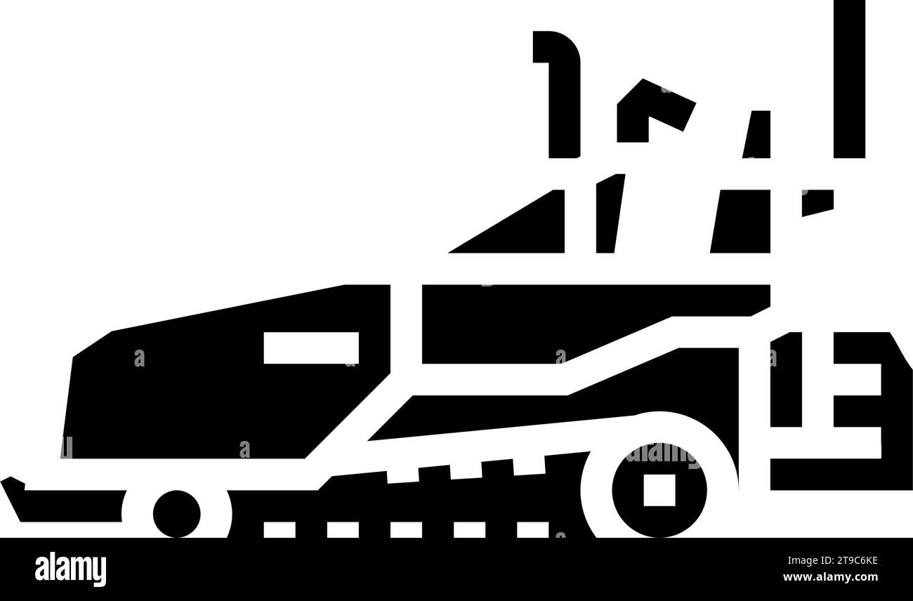 asphalt paver construction vehicle glyph icon vector illustration Stock ...