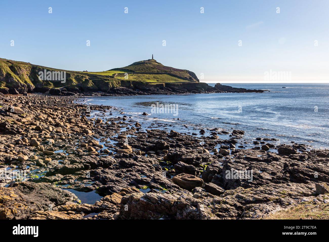 A view of Cape Cornwall taken from the Beach at Porth Ledden Stock ...