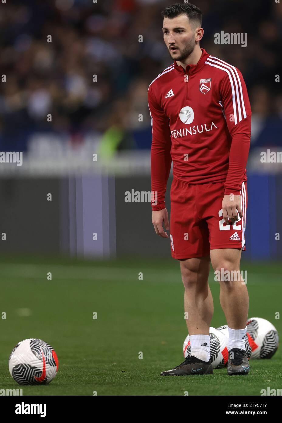 Nice, France. 18th Nov, 2023. Dylan Peacock of Gibraltar during the ...