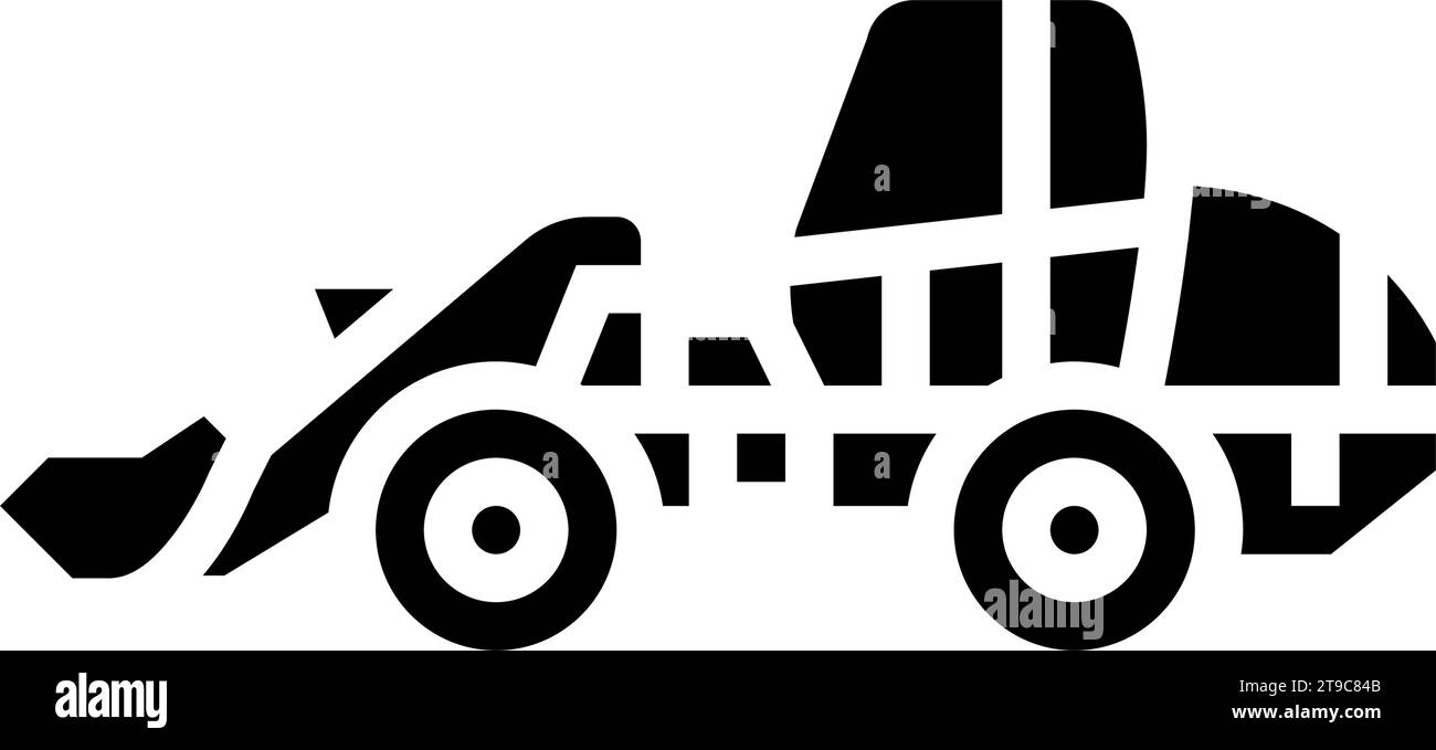 compact loader construction vehicle glyph icon vector illustration ...