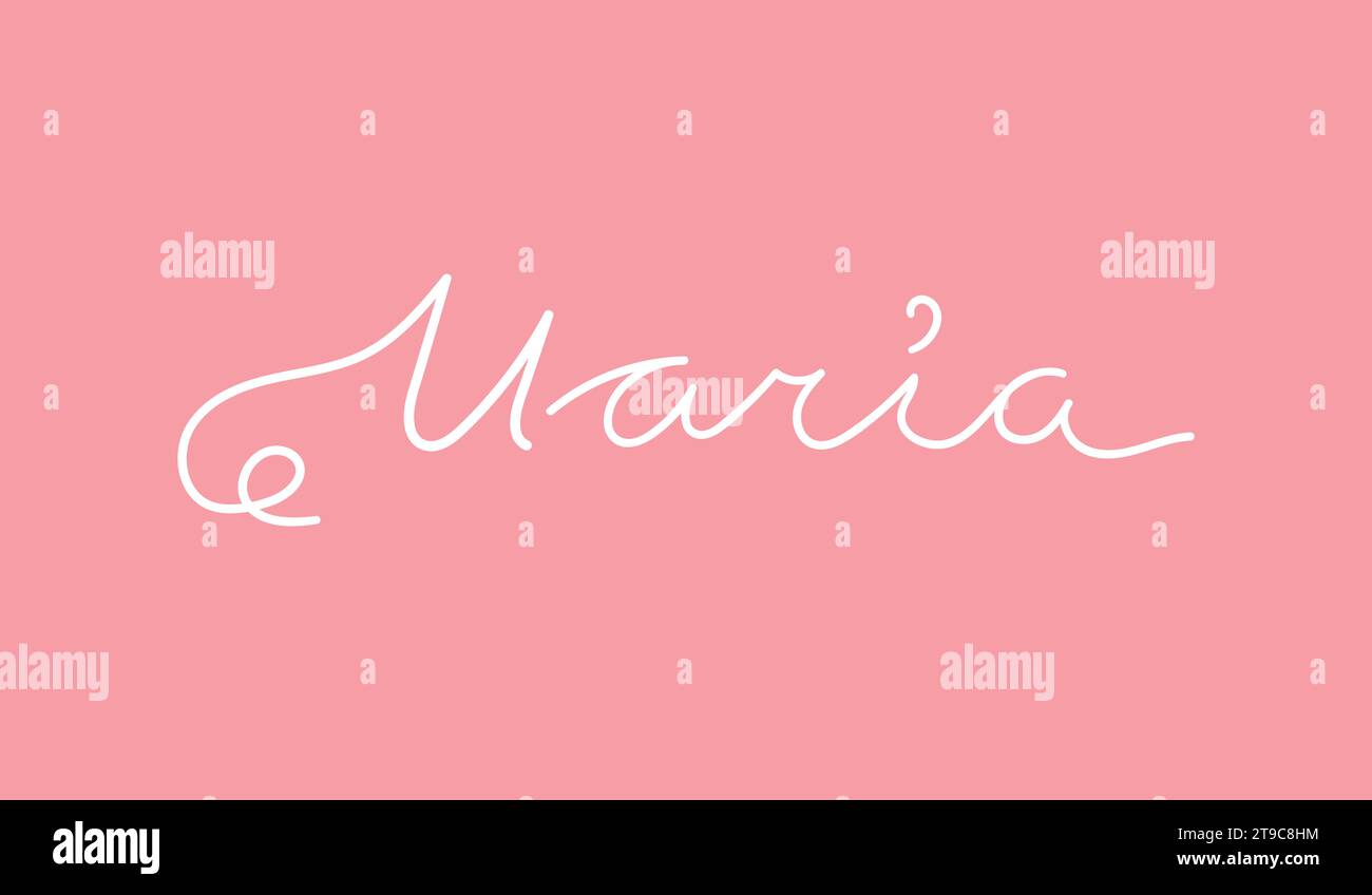 Female name Maria. Handwritten lettering calligraphy Girl name. Vector ...