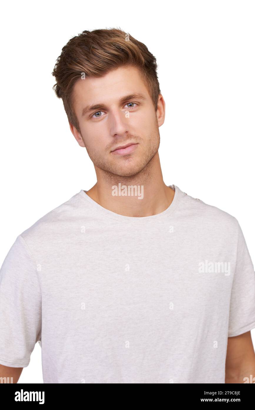 Portrait, attitude and man in studio with confidence, edgy or cool ...