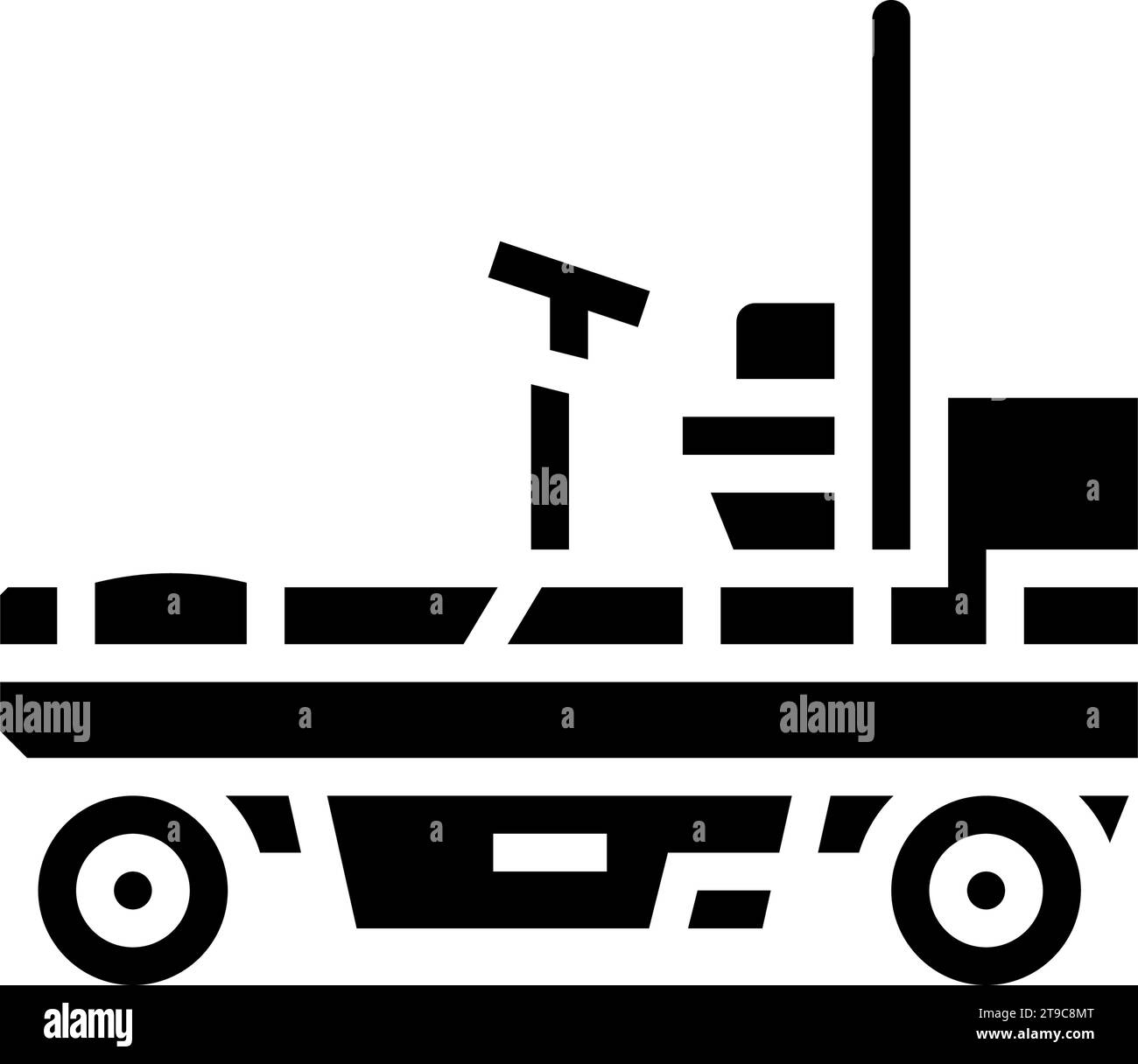 pneumatic roller construction vehicle glyph icon vector illustration ...