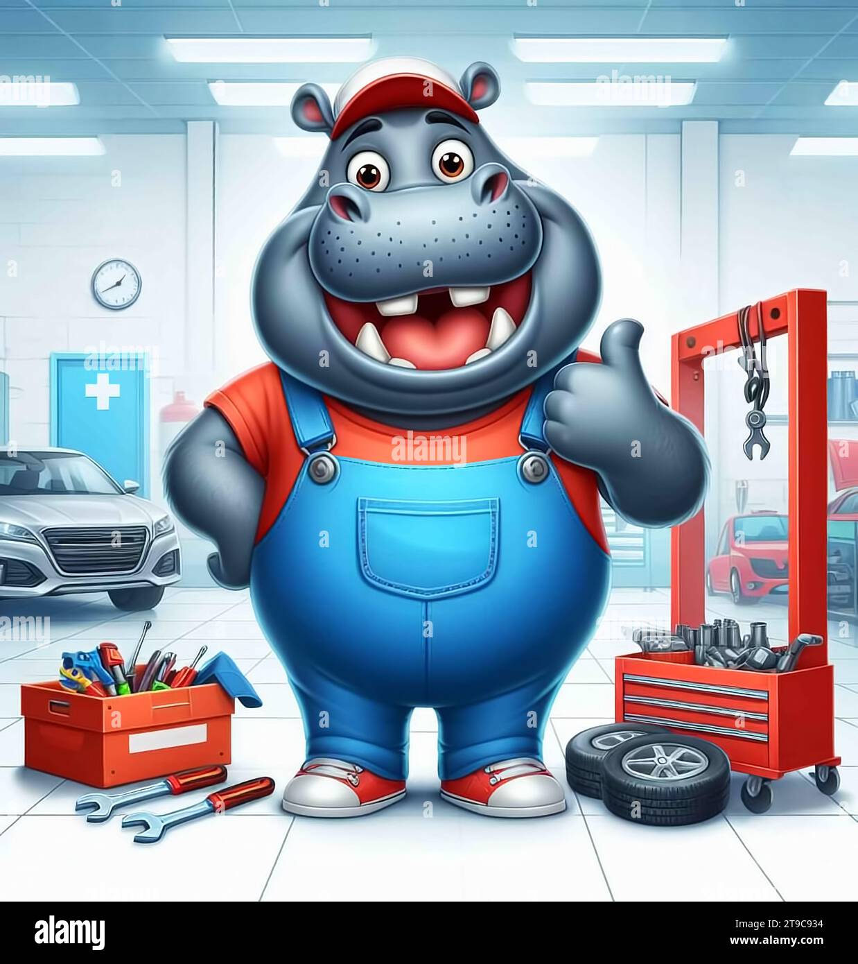 Auto mechanic cartoon service hi-res stock photography and images - Alamy