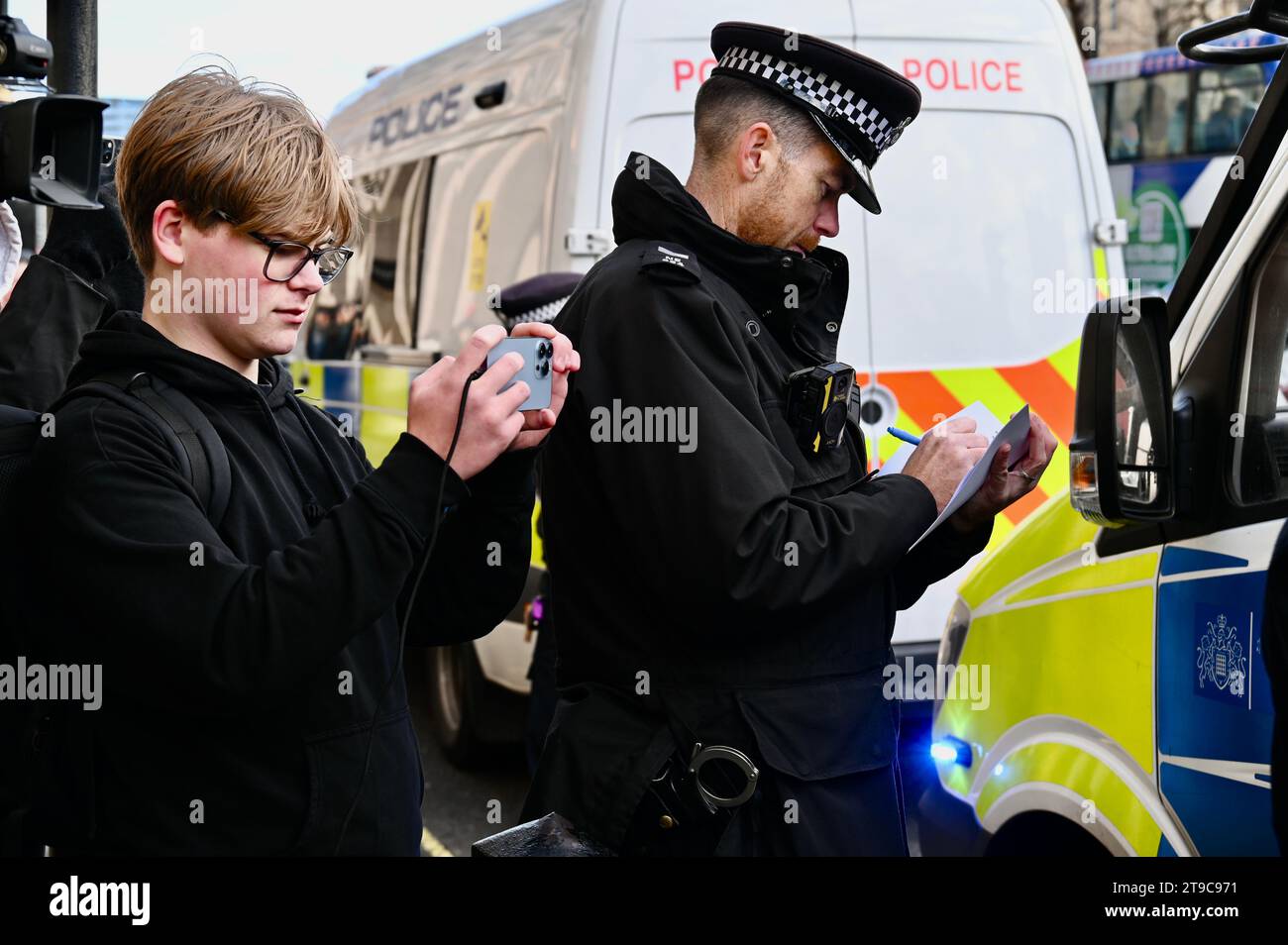 London, UK. Four people with Just Stop Oil banners were arrested in ...