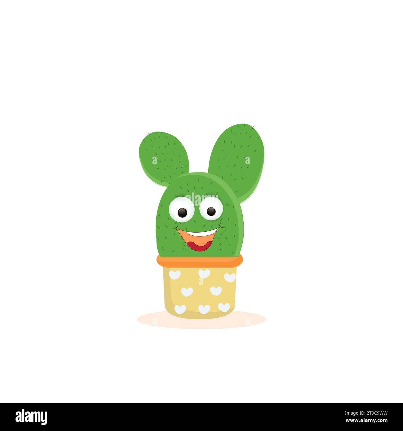 Cartoon cute cactus mascot, Potted cactus characters sett, funny cacti ...
