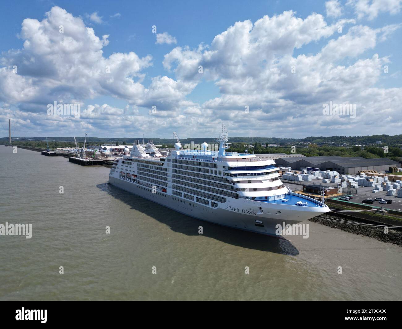 Silver Dawn cruise ship moored in Honfleur port France Stock Photo - Alamy