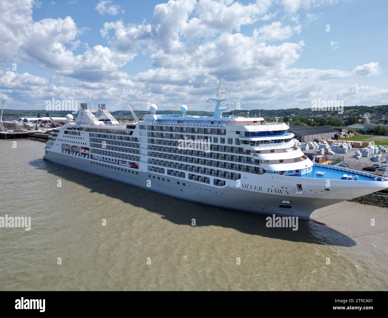 Silver Dawn cruise ship moored in Honfleur port France Stock Photo - Alamy