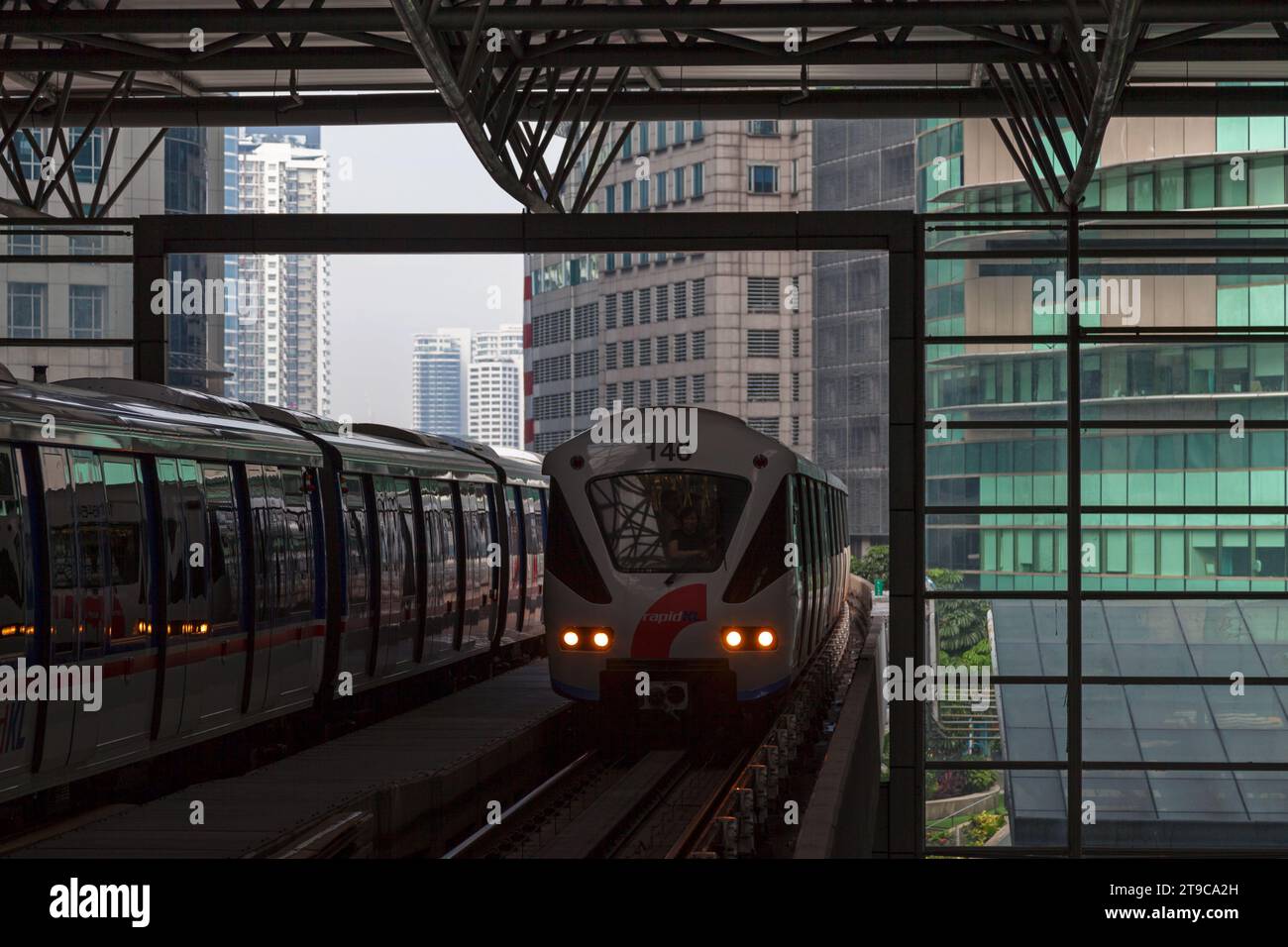 Kuala Lumpur, Malaysia - September 12 2018: Subway train of the Kelana ...
