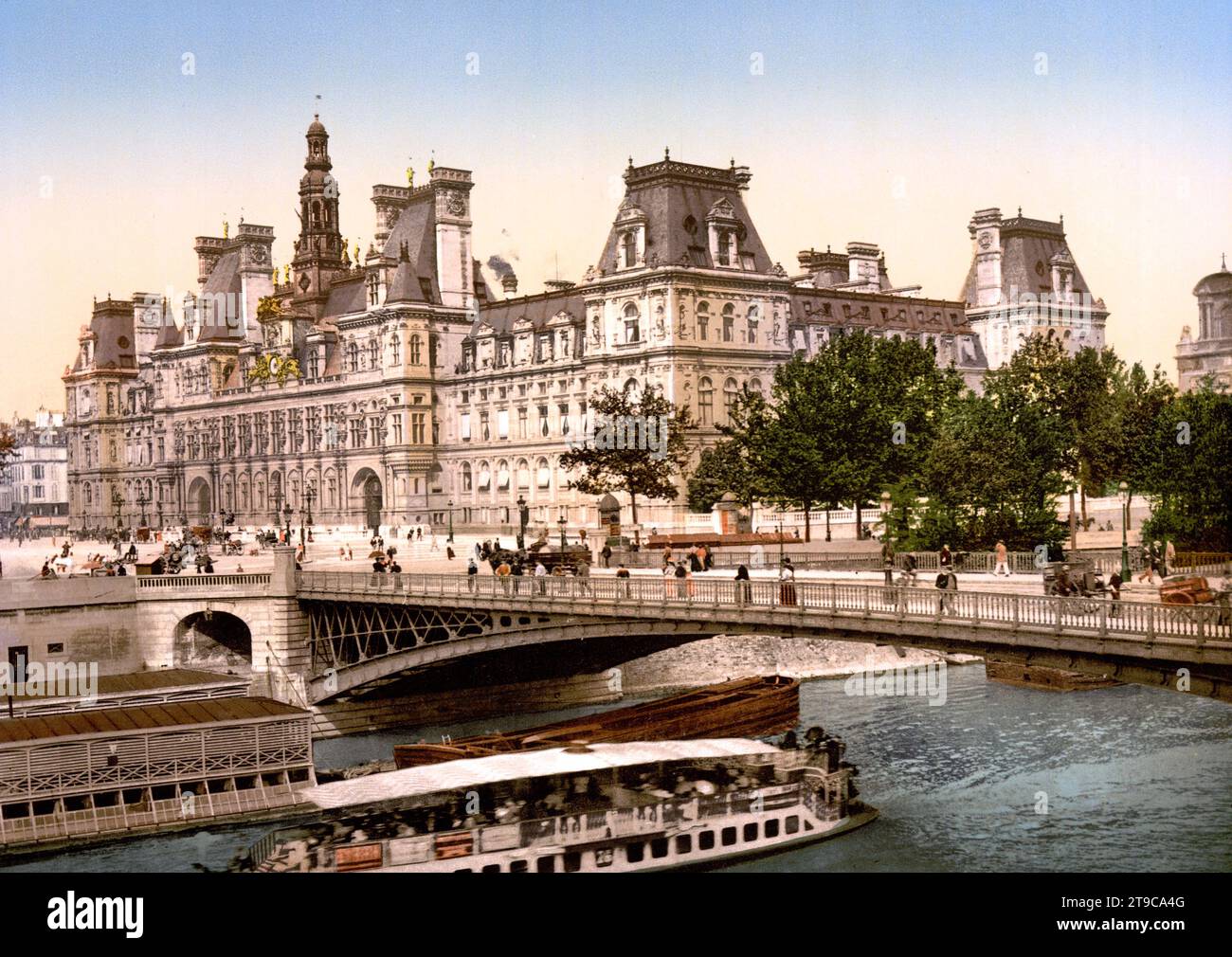 Rathaus, Hotel de Ville, Paris, Frankreich, Historisch, um 1900 ...