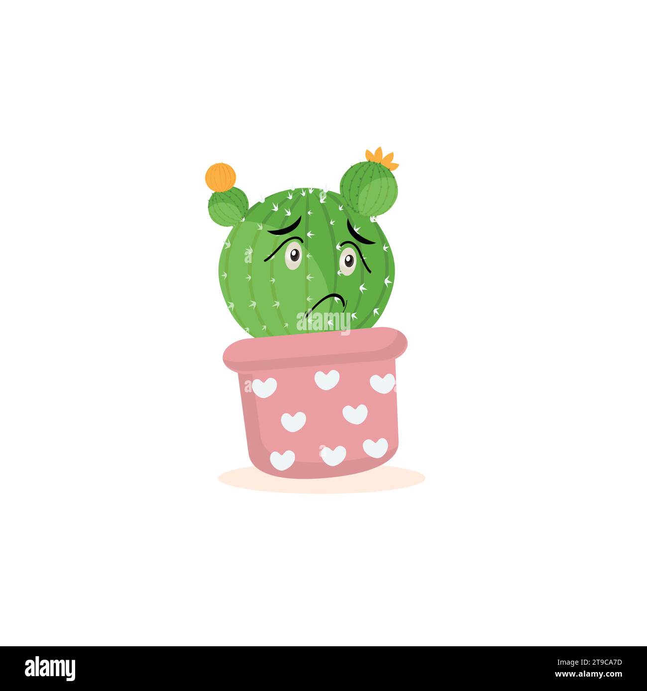 Cartoon cute cactus mascot, Potted cactus characters sett, funny cacti ...