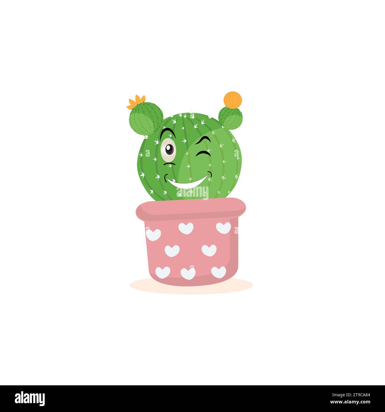 Cartoon cute cactus mascot, Potted cactus characters sett, funny cacti ...