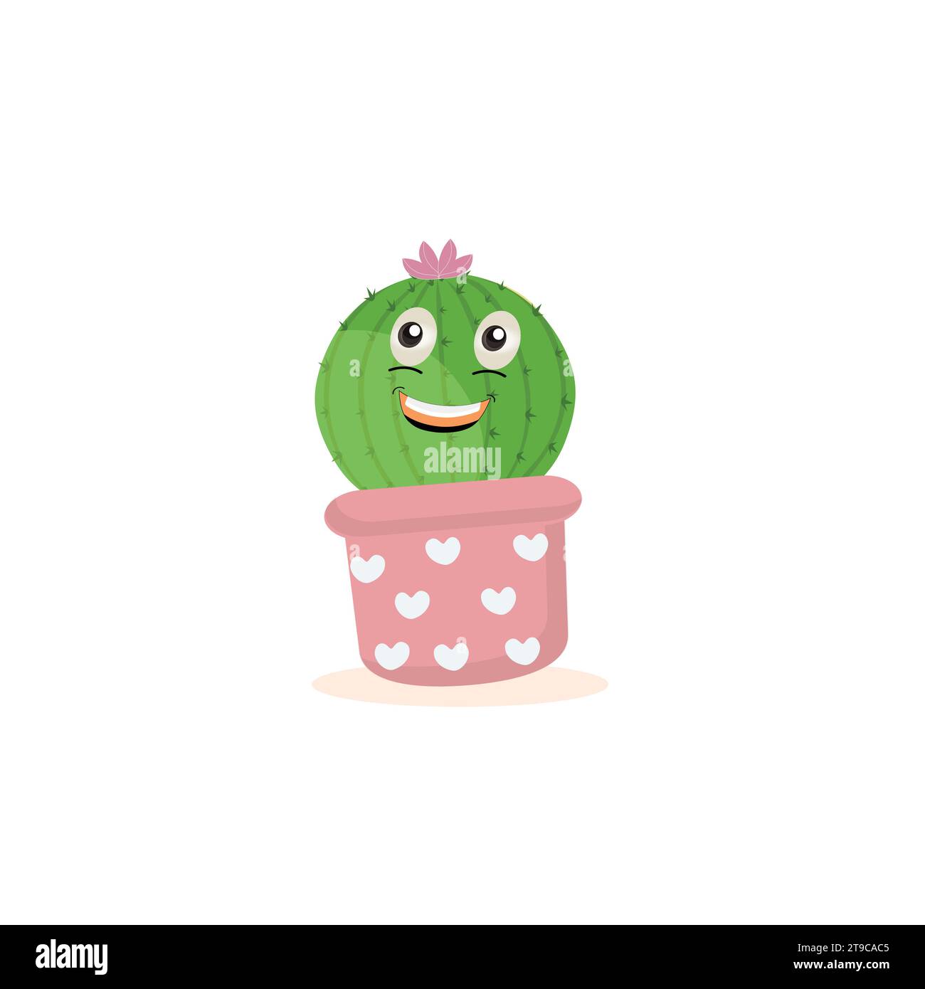 Cartoon cute cactus mascot, Potted cactus characters sett, funny cacti ...