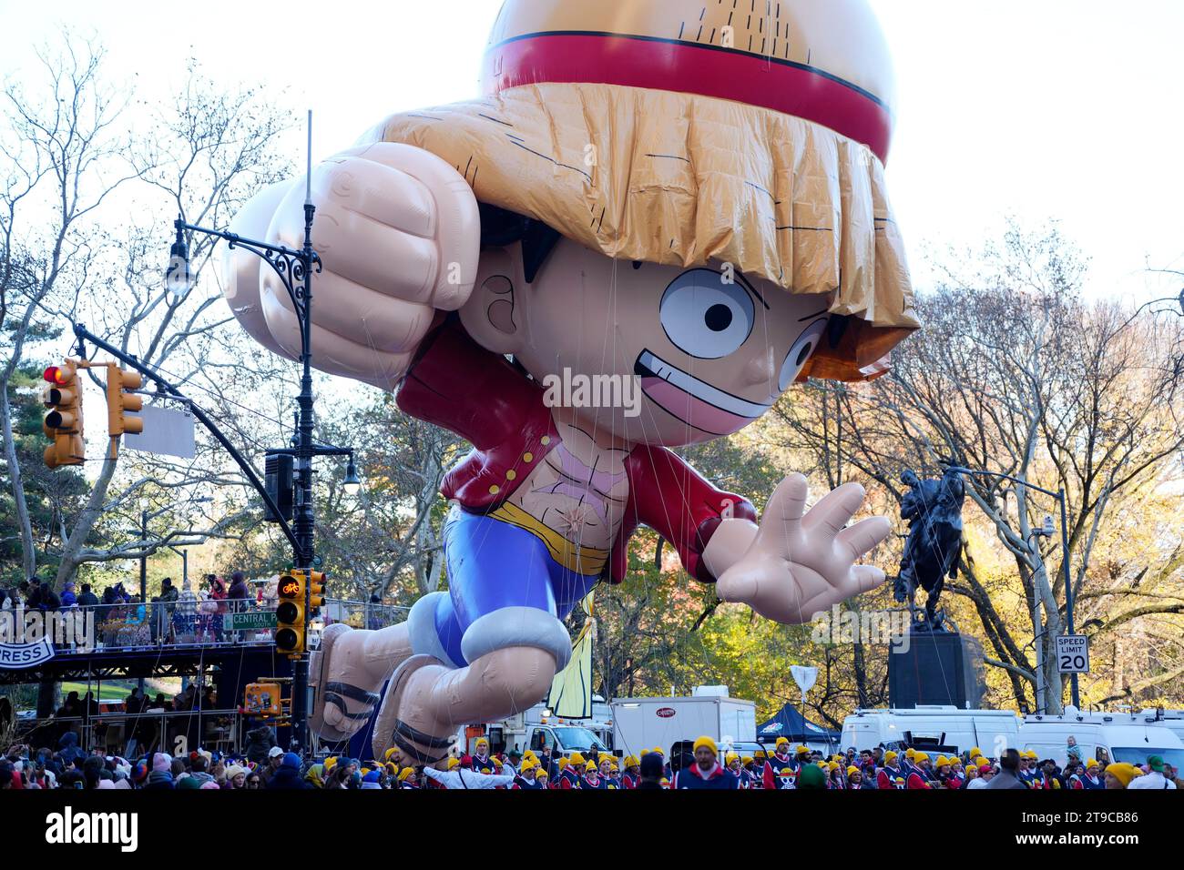 The Monkey D. Luffy balloon floats in the Macy's Thanksgiving Day ...