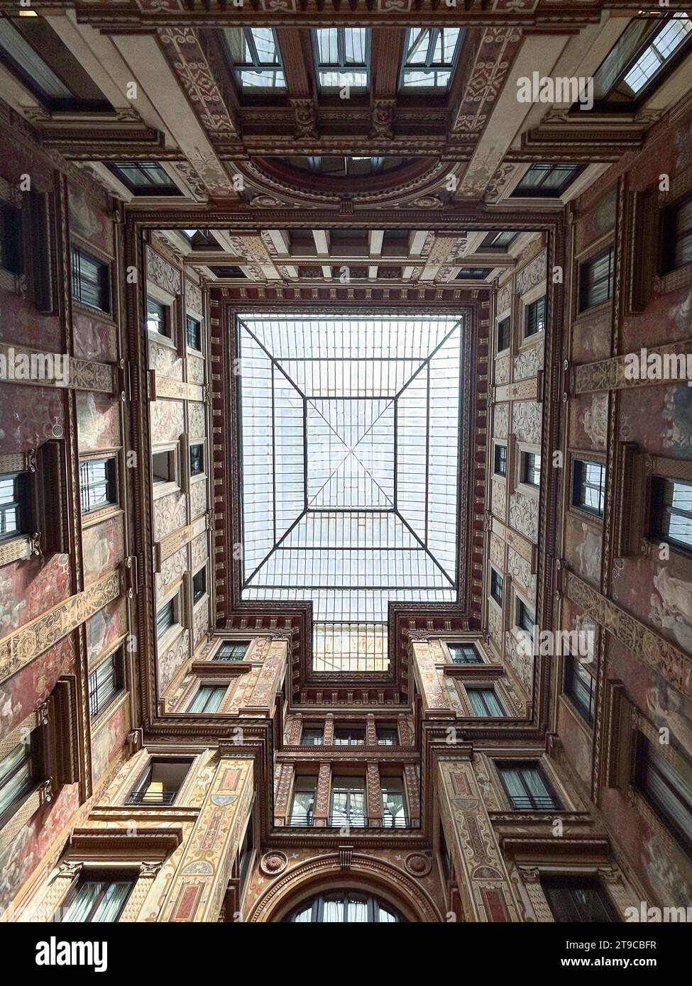 Windows to the spectrum: A captivating upward view captures the vibrant ...