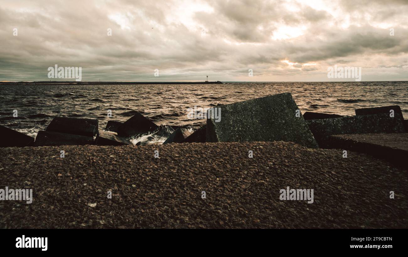 Nature's geometry: squared stones lead the eye to the endless expanse ...