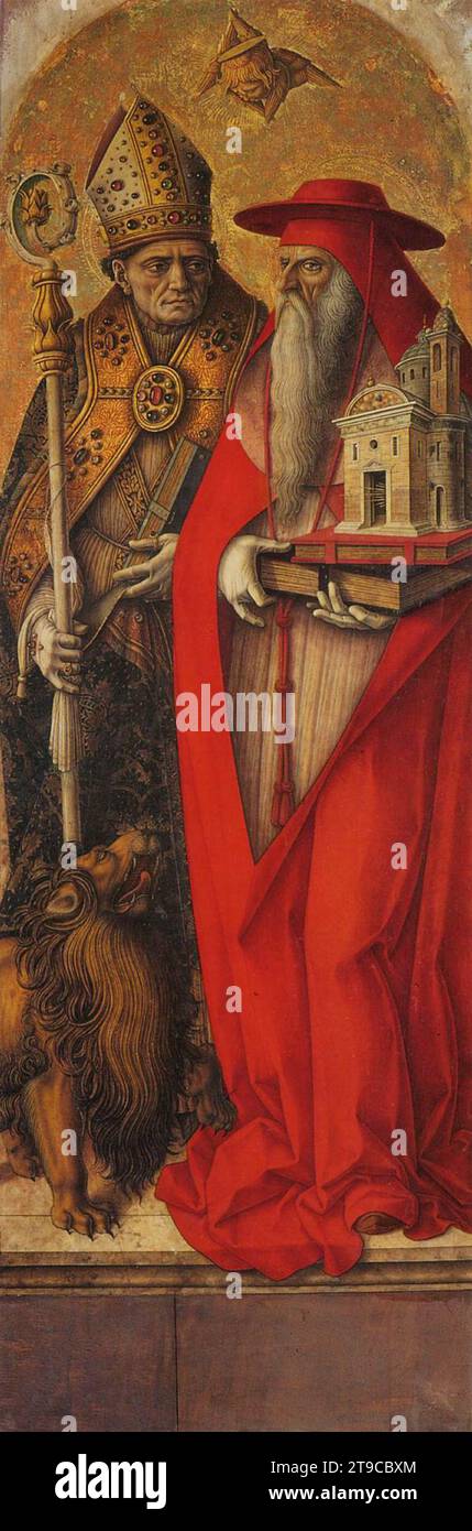 St Jerome and St Augustine c. 1490 by Carlo Crivelli Stock Photo - Alamy