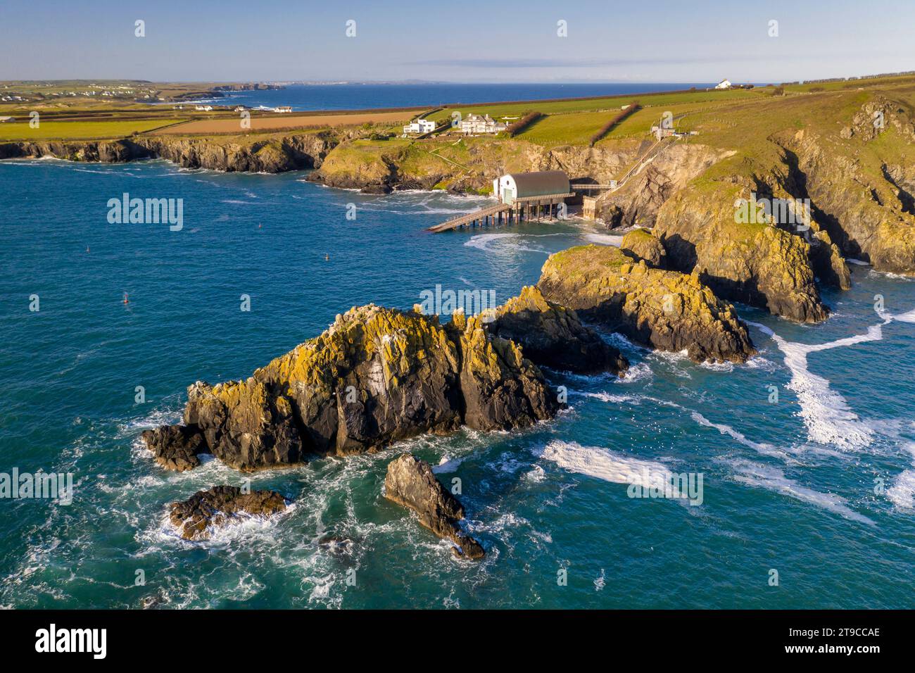Merope Rocks and the Padstow Lifeboat Station on Trevose Head, Cornwall ...