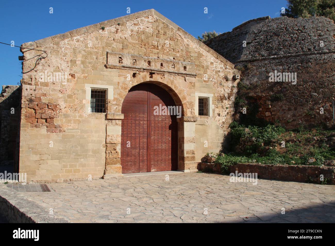 stone warehouse (sabbionara rampart) in chania in crete in greece Stock ...