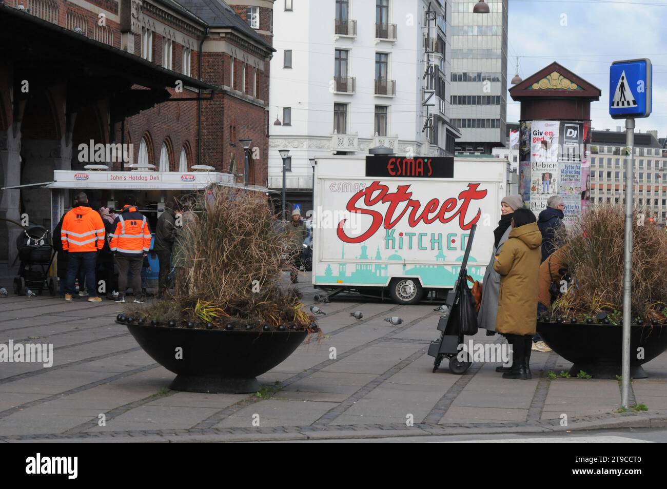 Copenhagen, Denmark /24 November 2023/food vendor danish fast food ...