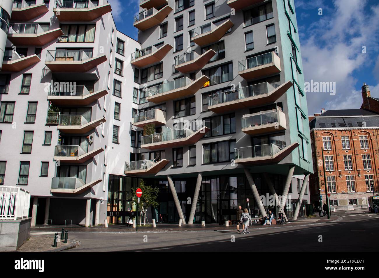Urban metropolis modern architecture. Exterior with glass walls ...